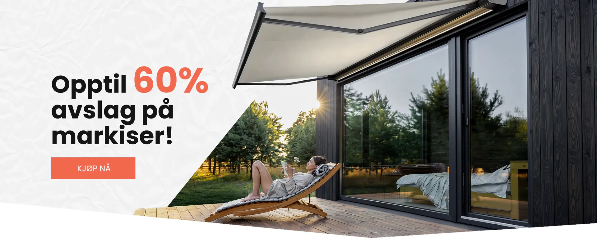 Terrassemarkiser produsert etter dine mål og fargevalg
